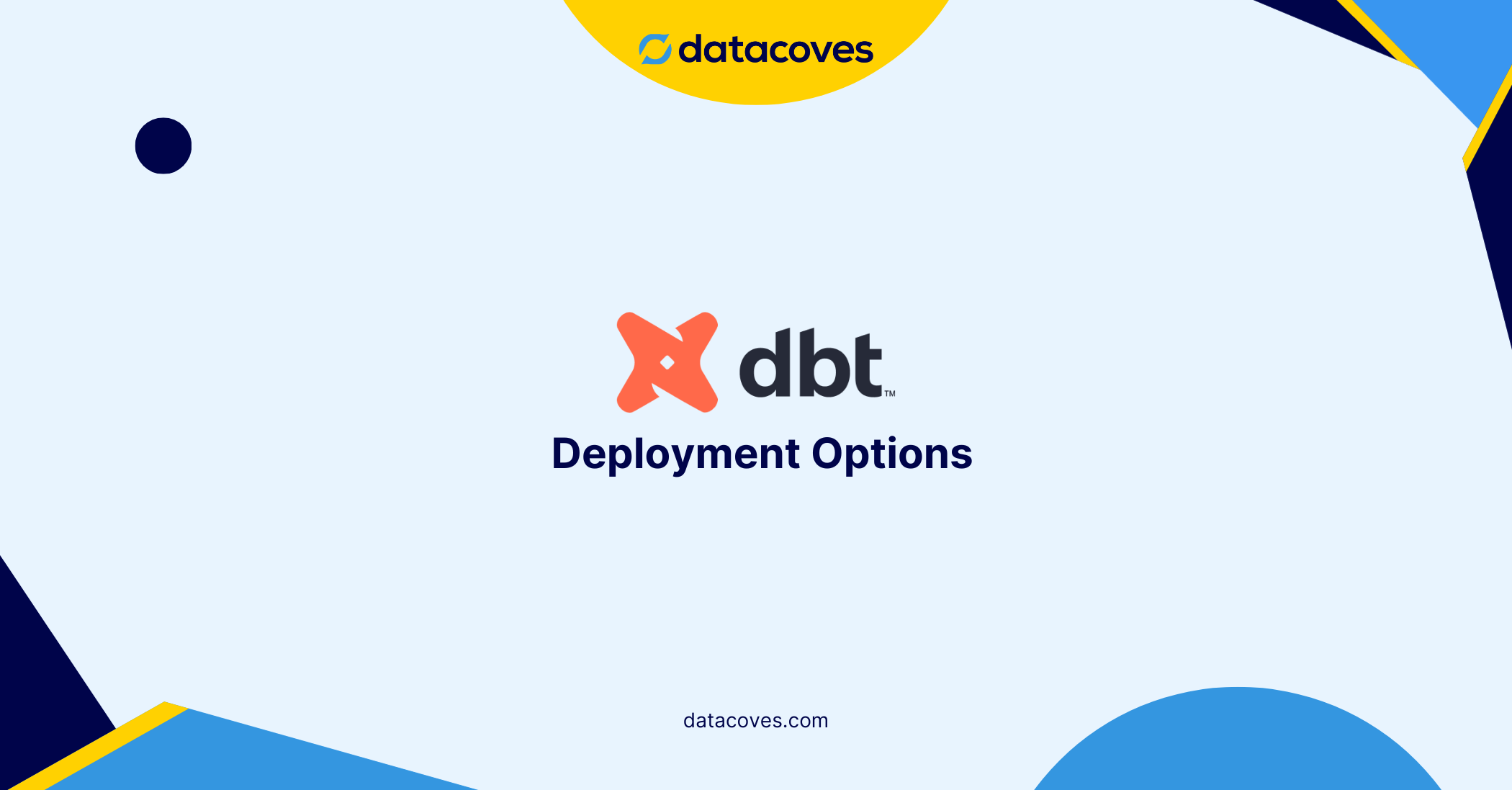 dbt Deployment Options dbt Deployment Options